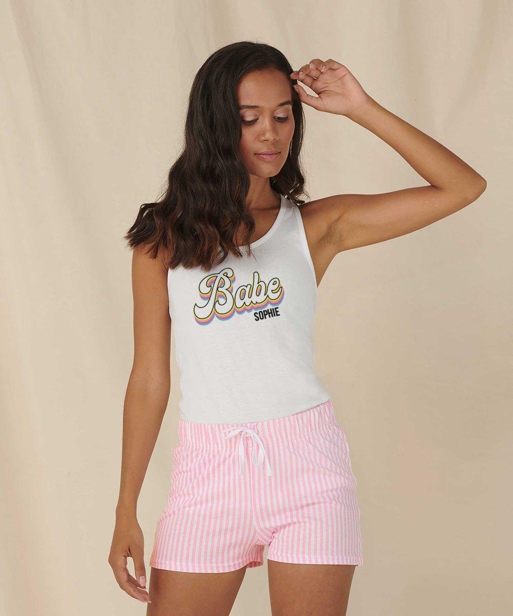 Personalised Bride Pyjamas Hen Party Pyjama Set Babe Bridesmaid Pjs Amy Lucy